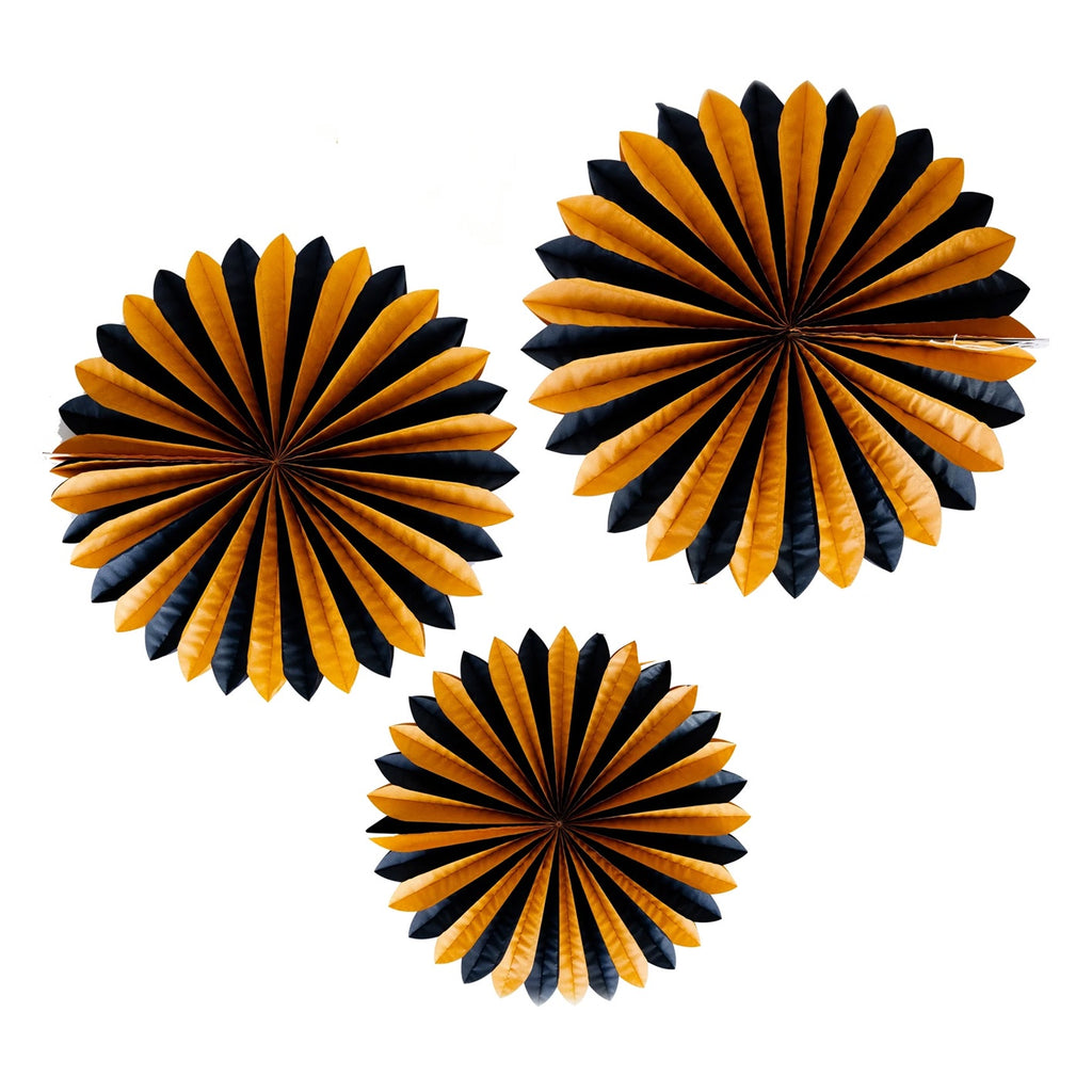 Vintage Halloween Black & Orange Tissue Fans - Set of 3 – The Paper Place